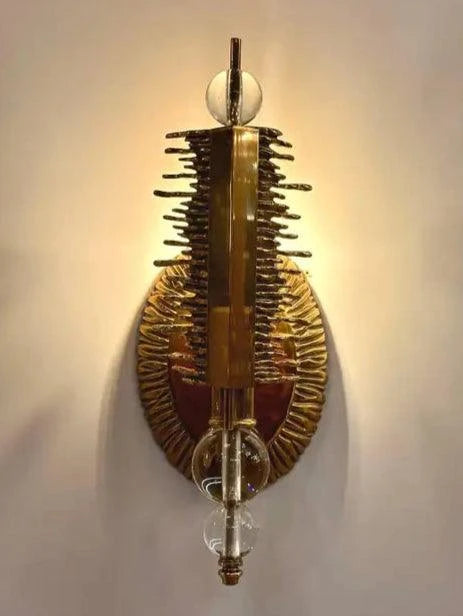 Cripta Brass Casting Wall Sconce, Sculptural Sconce, Art Lighting